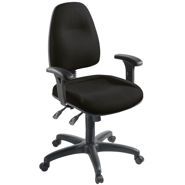 EDEN SPECTRUM 3 OFFICE CHAIR 3-LEVER HEAVY DUTY WITH ARMS QUANTUM BLACK ...